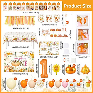 MOVINPE Pumpkin 1st Birthday Decorations, Little Pumpkin First Birthday decor Party Supplies, Autumn Fall Little Pumpkin Turning One Halloween Thanksgiving First Birthday Decor