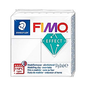 Staedtler FIMO Effects Polymer Clay - -Oven Bake Clay for Jewelry, Sculpting, Translucent White 8020-014