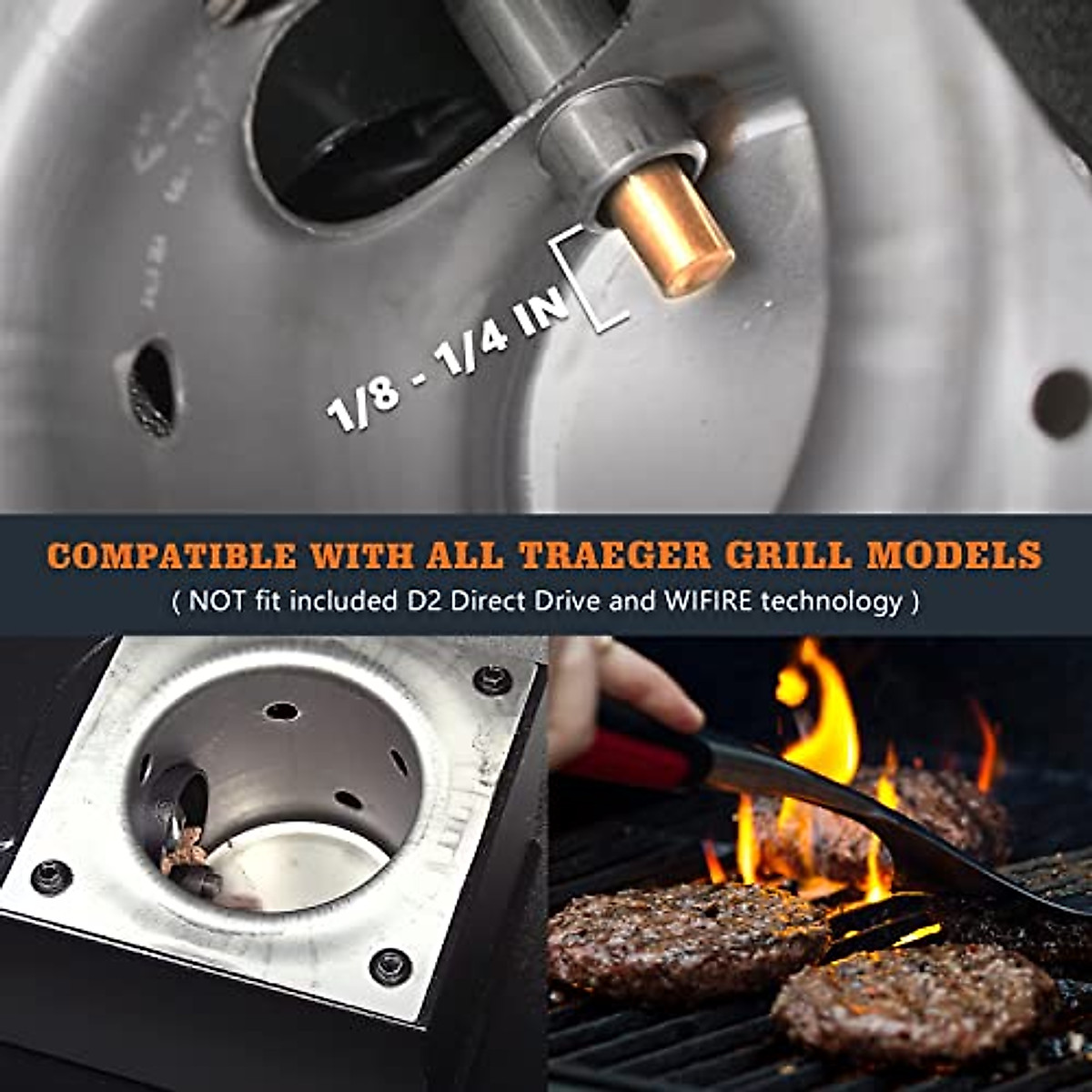 YAOAWE Fire Burn Pot and Hot Rod Igniter Kit Replacement Parts for Traeger and Most Pit Boss Pellet Grills, Compatible with Pellet Pro & Z Grills Wood Pellet Grill BBQ Smoker