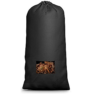 Protoiya Lawn Tractor Leaf Bag Wear-Resistant Oversized, Garden Leaf Bag 80 × 51 Inch, 420D Oxford Cloth Wear-Resistant Lawn Mower Grass Catcher Bag for All Lawn Mower Tractor (Black)
