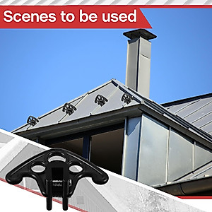 Taiyin 50 Pieces Snow Guards for Metal Roofs Plastic Roof Ice Guard Metal Roof Snow Guards Snow Stops Snow Guard Block Stops Breaks for Standing Seam Metal Roofing (Black,50 Pieces)