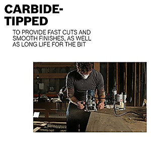 BOSCH 85602M 1/2 In. x 1-1/2 In. Carbide Tipped 3-Flute Templet Trim Bit