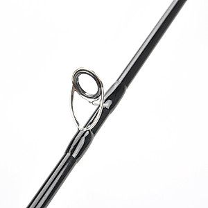 Ecooda 2-Pieces Saltwater Offshore Spinning Carbon Fiber Boat Fishing Rod Portable Travel Fishing Rod with Pearlized Color Rod Tip (Length 6＇6＂Max Drag 35LB)