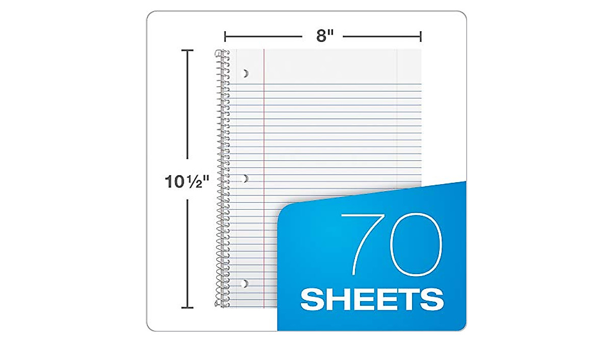 Oxford Spiral Notebook 6 Pack - College Ruled, Pastel