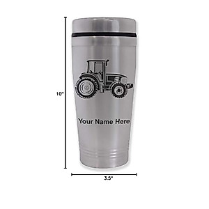 LaserGram 16oz Commuter Mug, Farm Tractor, Personalized Engraving Included