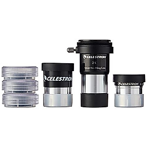 Celestron 21079 Cometron 114AZ Reflector Telescope, White & AstroMaster Telescope Accessory Kit