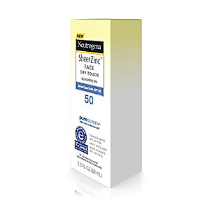 Neutrogena Sheer Zinc Dry-Touch SPF 50 Face Sunscreen, 2 Fluid Ounce -Pack of 3 (Package May Vary)