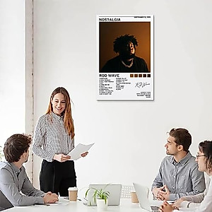 JINUS Rod Wave Poster Nostalgia Cover Album Decorative Painting Canvas Wall Posters And Art Picture Print Modern Family Bedroom Decor Posters for Room Aesthetic 08x12inch(20x30cm)