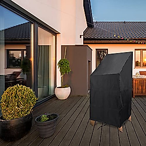 Outdoor Patio Chair Cover 2 Pack, Luxiv Large Waterproof Garden Chairs Covers for Deep 25"L x 25"W x 51”H Outdoor Stacked Chairs Covers with Storage Bag