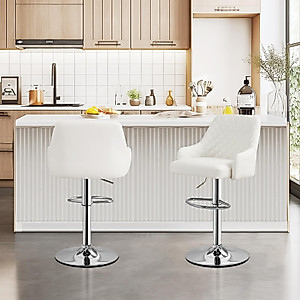 VECELO Adjustable Bar Stools Set of 2, Bar Height Stools for Kitchen Counter