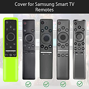 3 Pack Remote Case Glow in The Dark Compatible with Samsung Smart TV Remote Controller BN59 Series, Silicone Cover Protector Shockproof Anti-Slip Remote Skin Sleeve Green Blue Purple