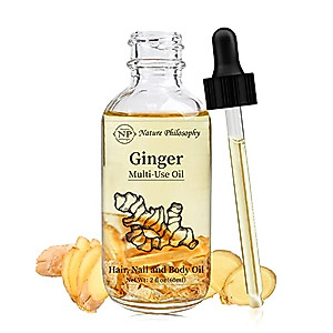 NP NATURES PHILOSOPHY Ginger Multi-Use Oil for Face, Body and Hair - Organic Plant Fragrant Essential Oil for Dry Skin, Scalp and Nails - 2 Fl Oz