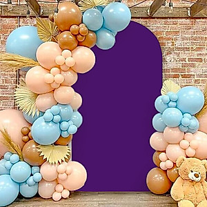 MODFUNS Purple Wedding Arch Cover 2.6x6FT Spandex Fabric Arch Backdrop Stand Cover Fit Round Top Arch Stand Cover Unique Arch Cover Backdrop Fabric for Party Birthday Bridal Baby Shower Backdrop
