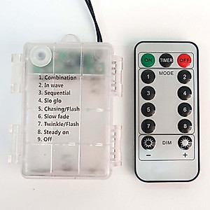 Efavormart 26FT String LED Lights with 25 Clear Bulbs 8 Mode Dimmable Warm White Waterproof Outdoor/Indoor Patio - Remote Included