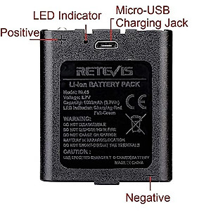 Retevis RT628 Walkie Talkie for Kids VOX Portable 22 Channel Kids Walkie Talkies Bundle with USB Charging 1000mAh Rechargeable Battery(Black, 1 Pack)