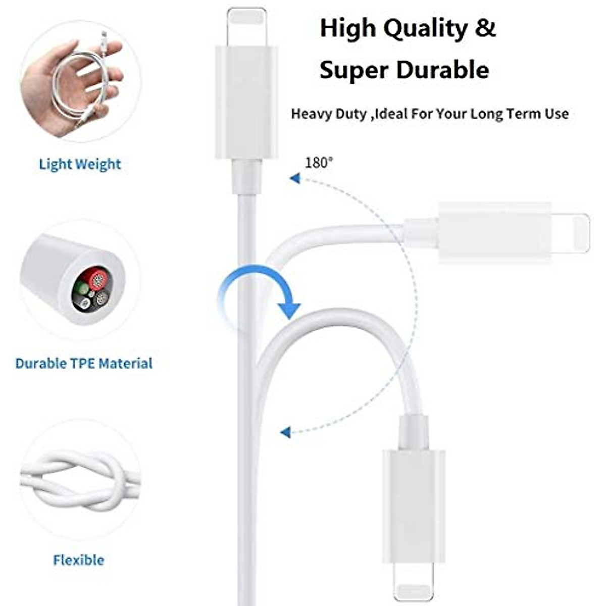 2 Pack Aux Cord for iPhone, 3.3ft [Apple MFi Certified] Lightning to 3.5 mm Headphone Jack Adapter Male Aux Stereo Audio Cable for Car Compatible with iPhone 13/12/11/XS/XR/X/8/7/iPad/iPod, White