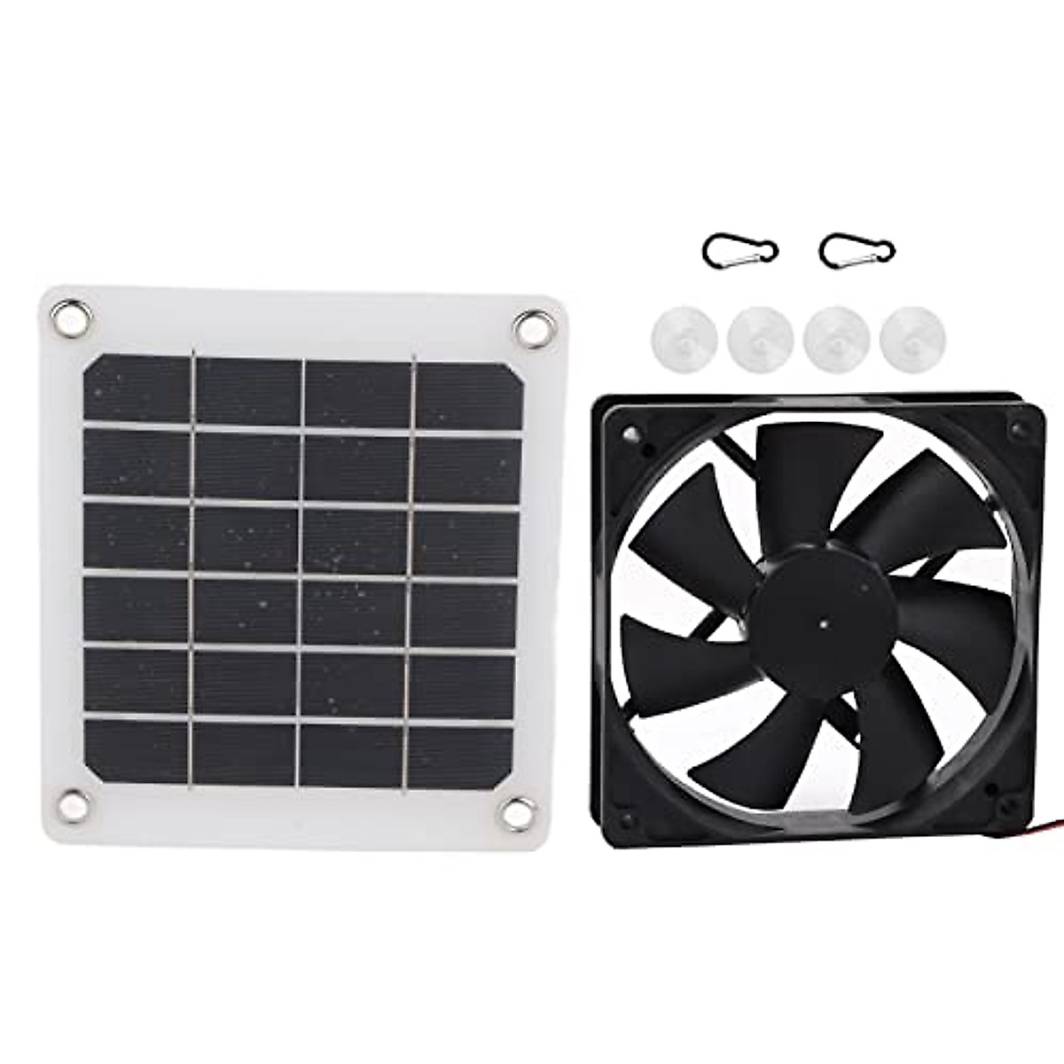 Solar Powered Fan, 6V 10W Solar Panel Exhaust Fan Waterproof Solar Power Extractor Fan USB Solar Panel Greenhouse Fan, for RV Greenhouse Pet House Chicken House