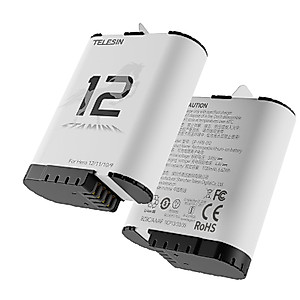 TELESIN Enduro Battery (2-Pack) for GoPro 12 11 10 9, Long Lasting Large Capacity as original Enduro Batteries Support Fast Charge for Go Pro Hero 12 Hero 11 Hero 10 Hero 9 Camera Charger Accessories