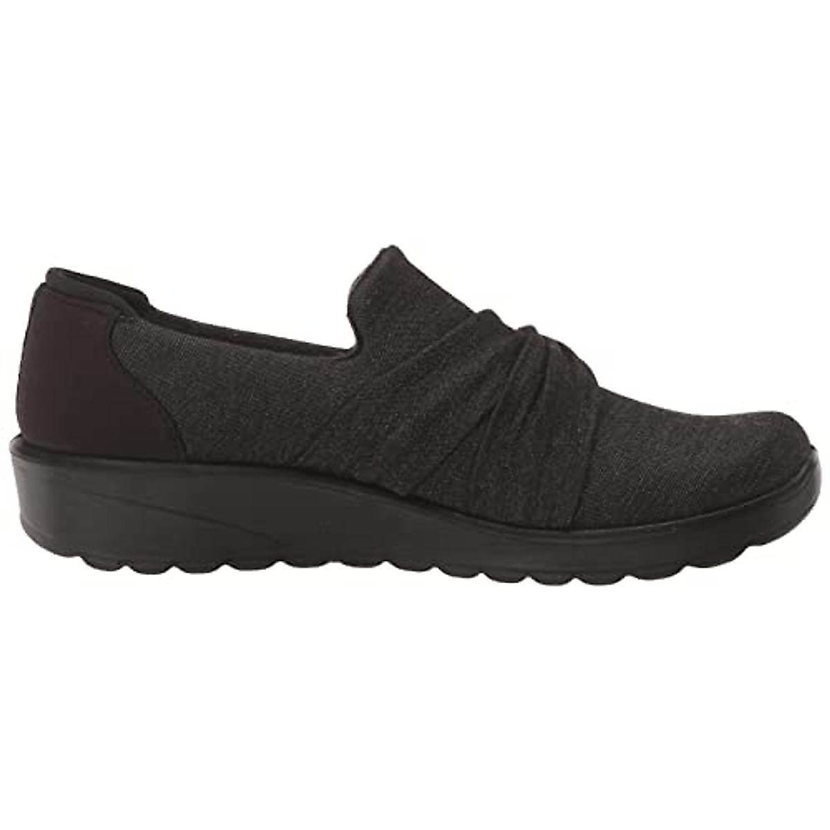 BZees Women's Glimmer Slip-Ons Loafer, Black Shimmer, 7.5 Wide