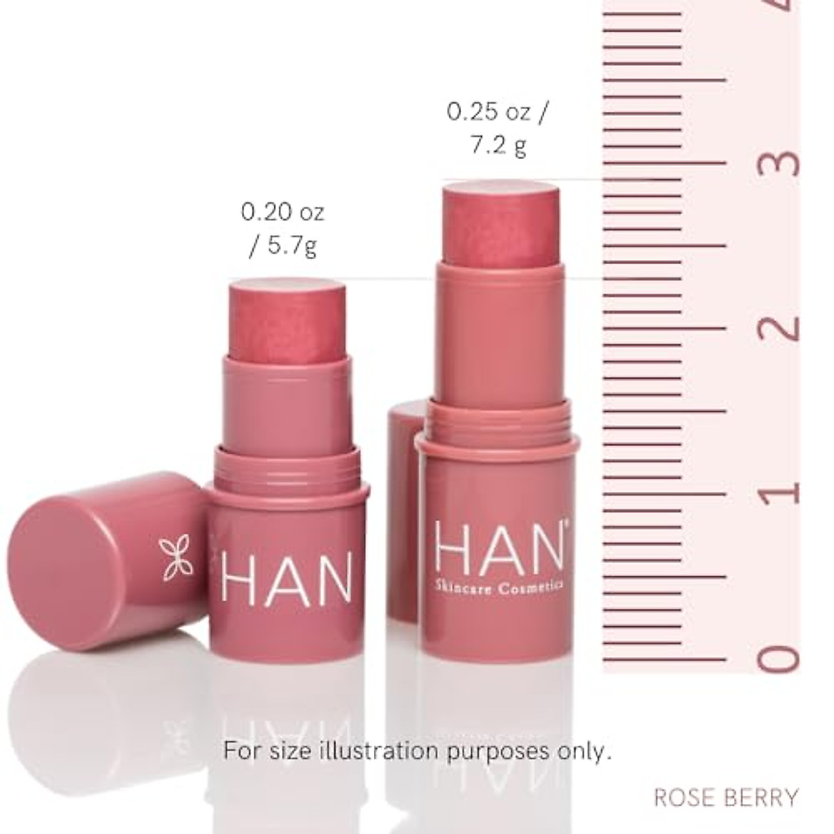 HAN Skincare Cosmetics Vegan, Cruelty-Free 3-in-1 Multistick for Cheeks, Lips, Eyes, Rose Dust