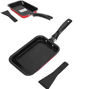 Omelette Pan, Tamagoyaki Pan Nonstick Frying Pan Griddle Pan Skillet with Spatula Nonstick Carbon Steel Egg Frying Pan Japanese Omelette Pan with Kitchen Cooking Tools (7.1 X 4.9 X 0.8in)