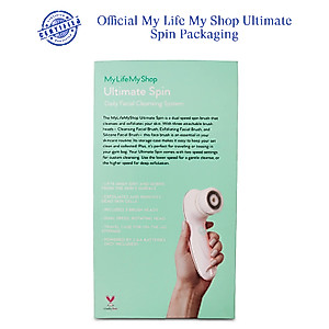 My Life My Shop Ultimate Spin Facial Cleansing Brush (Blue) Ultimate Skin Spa with 3 Interchangeable Face Brushes- Daily Cleansing, Exfoliating Brush, Silicone Brush &Protective Case