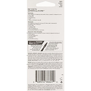 Revlon Mascara, All-in-One Eye Makeup, Volumizing & Lifting Mascara, No Clump, Smudge Proof, Flake Proof, 501 Blackest Black, 0.28 Fl Oz