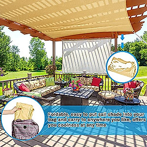 Sun Sail Shades Rectangular Waterproof, Jhua 9.8 x 13.1ft Sun Shade Sail Rectangle 160GSM UV Block Sail Canopy for Patio Backyard Lawn Garden Deck Sand, Outdoor Activities