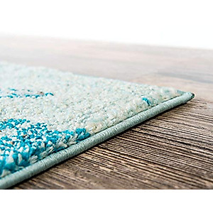 Unique Loom Positano Collection Coastal Modern Fish Light Blue Area Rug (9' x 12')