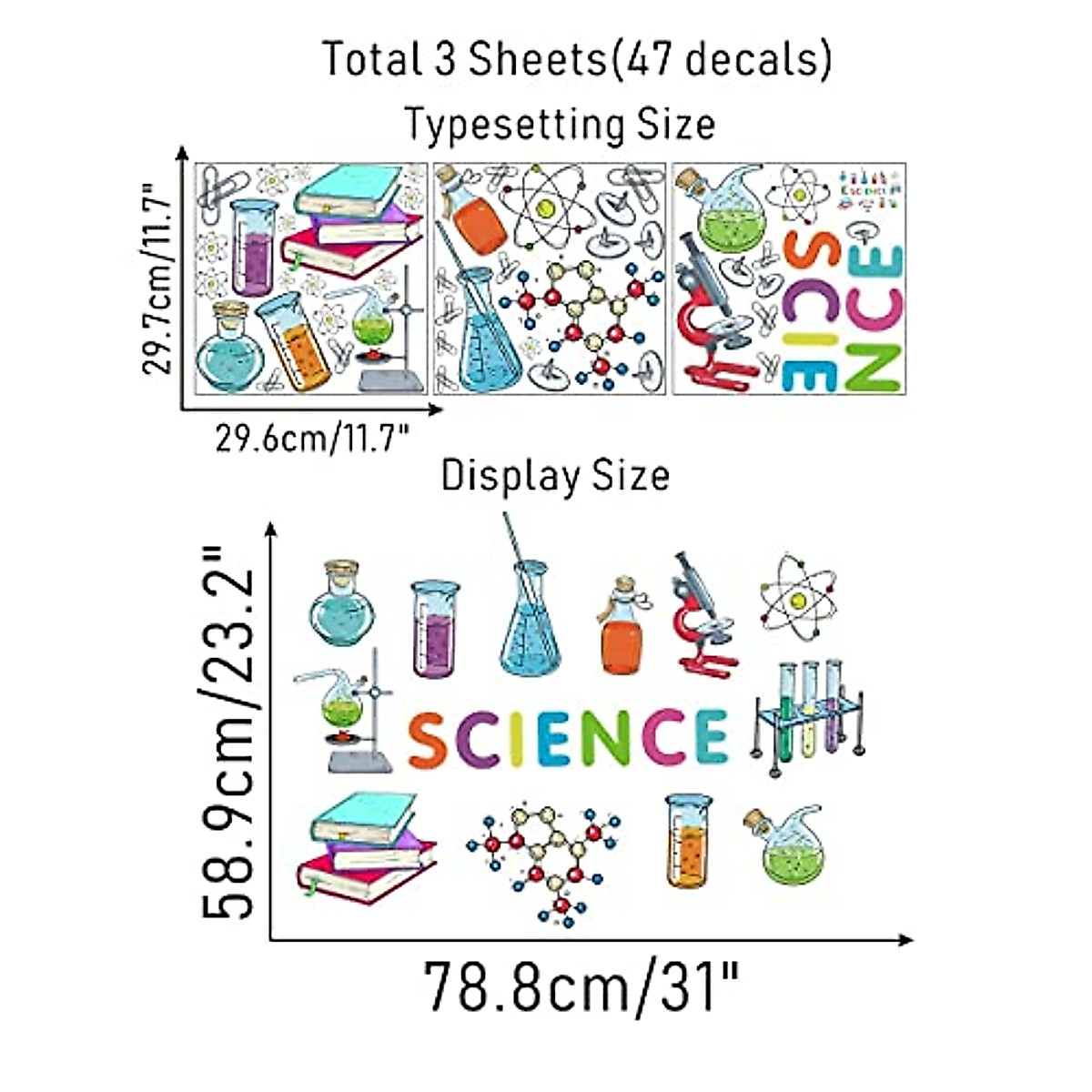 IARTTOP Colorful Student Science Laboratory Wall Decal, Chemical ...