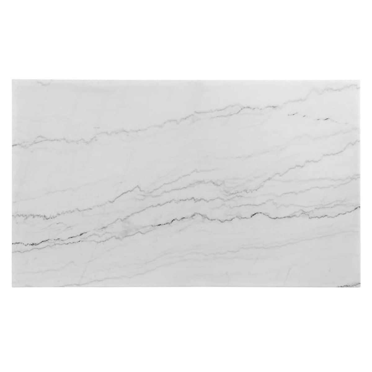 Pemberly Row Modern Rectangular White Marble Top Dining Table