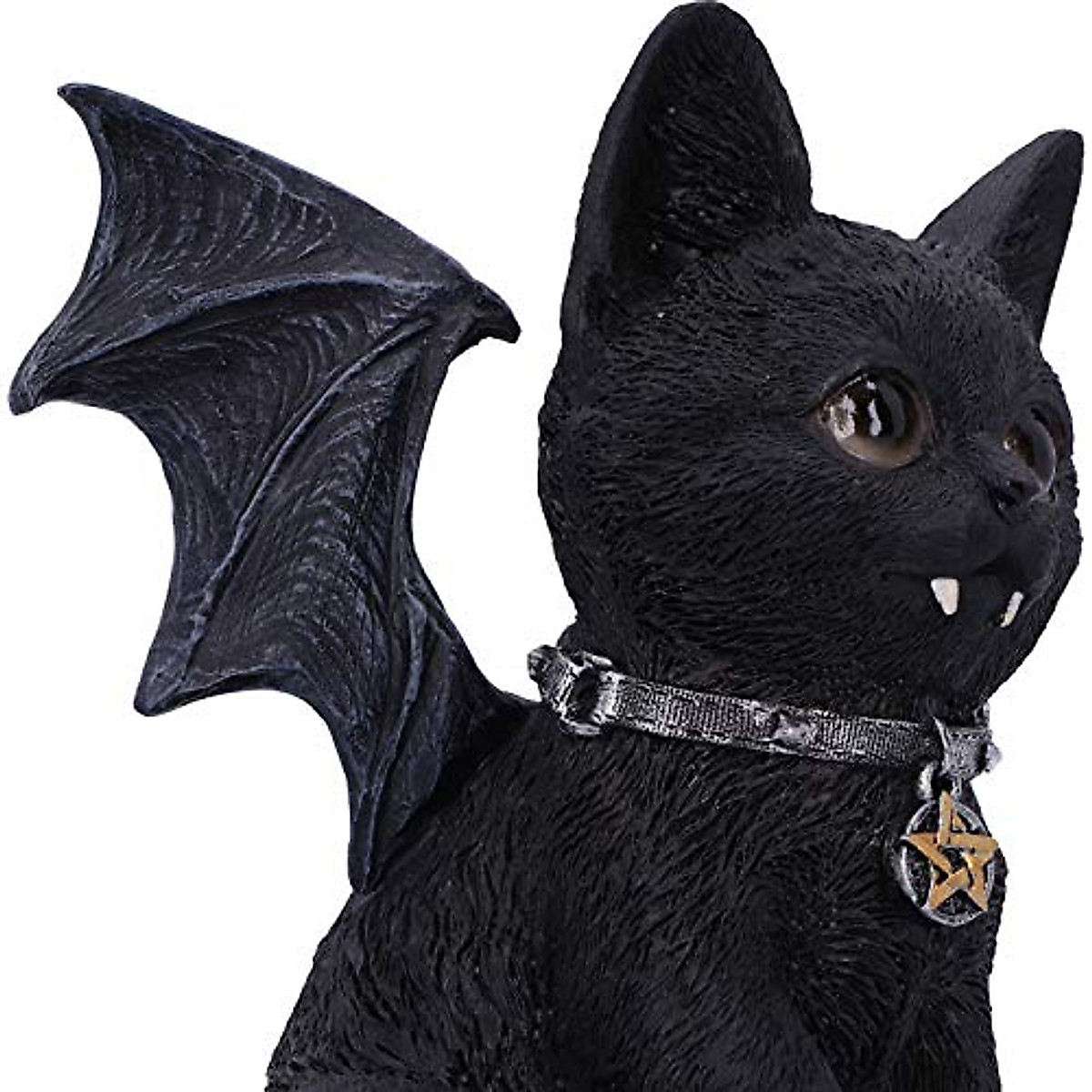 Nemesis Now Vampuss Black Bat Cat, 16cm, Resin, Black, Vampire Cat Figurine, Witch Gift, Halloween Decoration, Cast in Finest Resin, Lovingly Hand-Painted