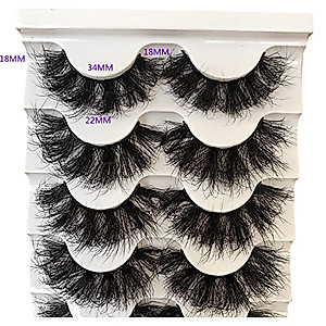 Gmagictobo False Eyelashes Fluffy 3D Faux Mink Lashes 22MM Dramatic False Lashes Pack Long Thick Volume Soft Strip Fake Eye Lashes 5 Pairs Multipack