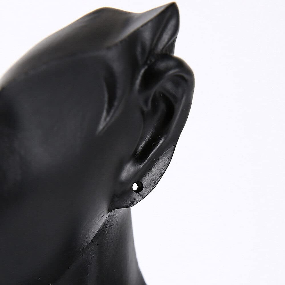 Head Mannequin Bust Stand for Jewelry Necklace Earring Display Rack Holder 25x13x11cm (Black)