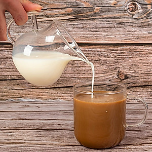 ELITEA Clear Glass Creamer Pitcher Milk Cream Tea Serving Pitcher (250ml, 8.5 oz. fl)