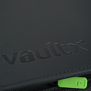 Vault X Premium Exo-Tec Zip Binder 12 Pocket, 20 Double-Sided Pages for 480 Side-Loading Slots for Board, Collectible or Trading Card Game Protective Folder Album (Black)
