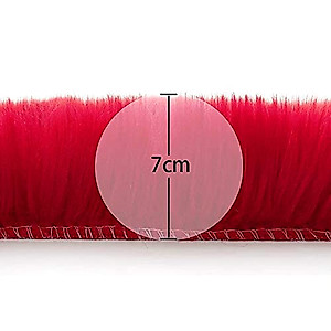 BENRON Red Sheepskin Fluffy Rug 3x5 FT, Luxury Faux Fur Rugs for Kids Girls Nursery Living Room Christmas Decor Shag Furry Carpet