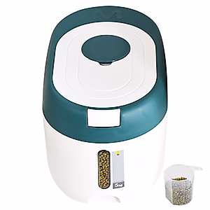 Rice Storage Container, 5KG Sealed Rice Dispenser with Measuring Cup, BPA-Free Cereal Storage Containers for Soybean Corn Kitchen Pantry Organization, Cereal Containers