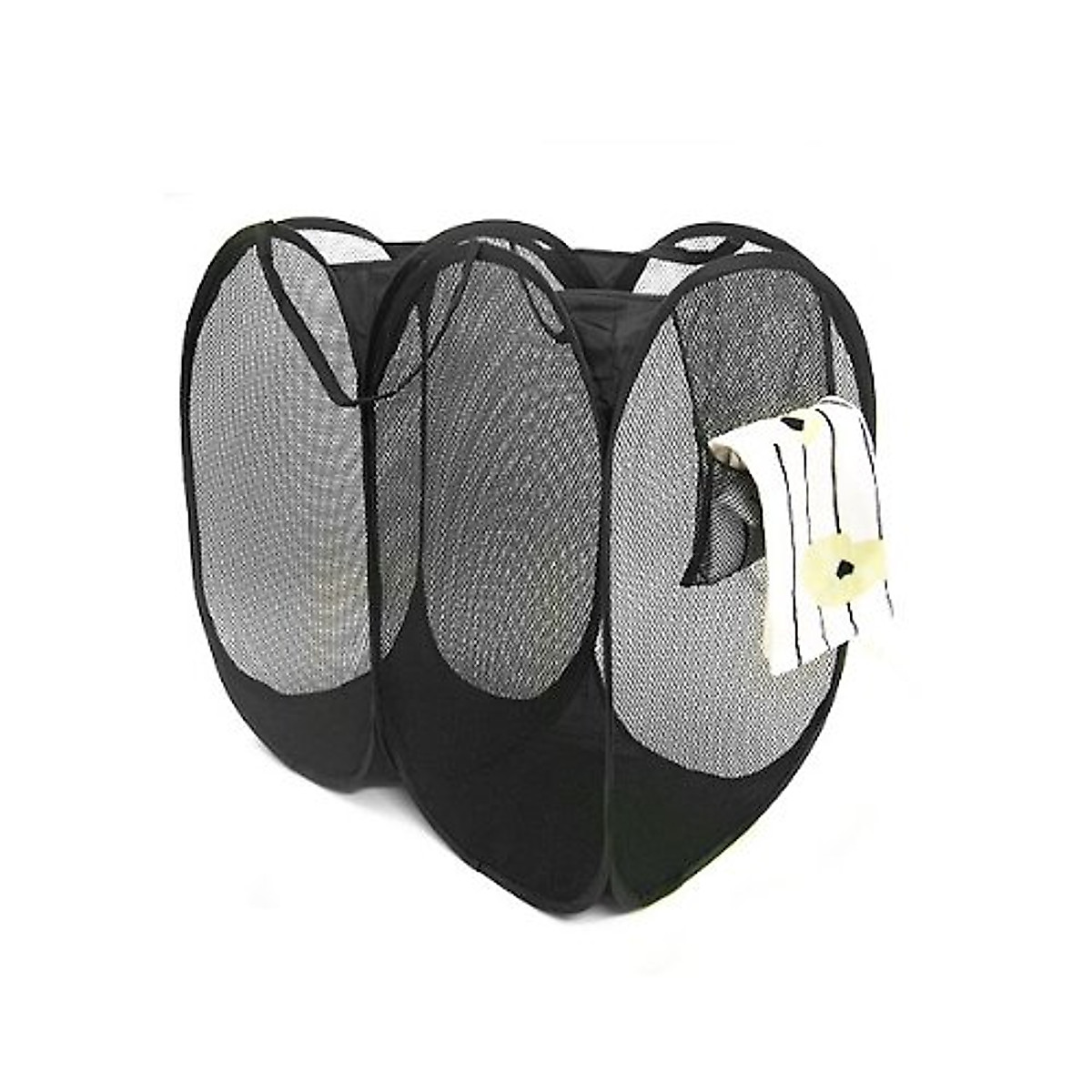 Wrapables Black Double Component Pop-Up Mesh Hamper (23 x 24)