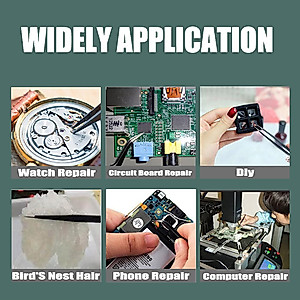 UToolmart 3PCS Precision Tweezers Set, Upgraded Anti-Static Stainless Steel Tweezers, Length: 122mm