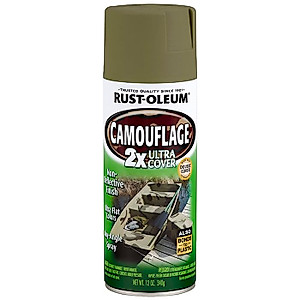 Rust-Oleum 279176 Camouflage 2X Ultra Cover Spray Paint, 12 oz, Army Green