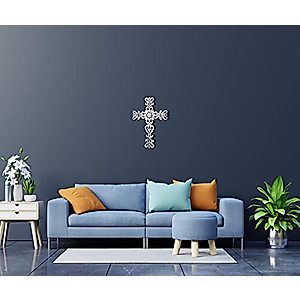 Crosses Wall decor Western Hanging Cross Wall Decor Crosses Wall decor Decorative Crosses Wall decor Silver Nickel Finish 9.5" x 5" Inches