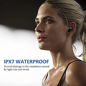 layajia Wireless Earbuds, Bluetooth Headphones in Ear with LED Display, IPX7 Waterproof Wireless Charging Case,Touch Control, Noise Cancelling for Sports Work