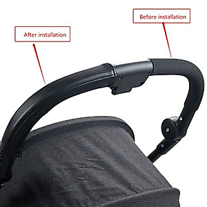 Strollers Handle Cover for Bugaboo Cameleon 1 2 3 Plus Pram Accessories Pu Protective Handlebar Case (Black)