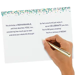 Hallmark 100th Birthday Card (100 Years Amazing)
