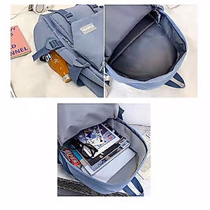 MYSNKU School Backpack for Girls Women Ladies Backpack School Bag Bookbag Set with plush toy for Teen Girl (Beige)