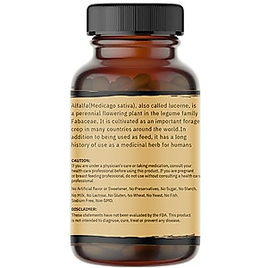 Naturevibe Botanicals Alfalfa Capsules Premium 180 Veg Capsules | 1000mg Per Serving | Nutritionally Abundant | Made with Pure Herb Alfalfa Powder