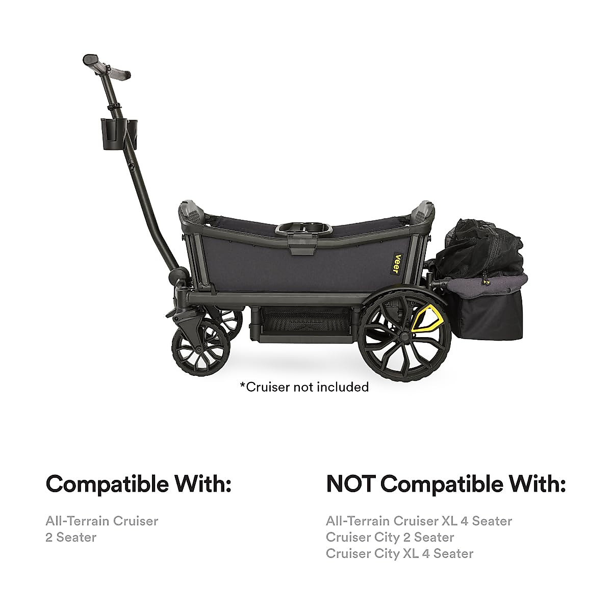 Veer Rear Foldable Storage Basket for Veer All-Terrain Cruiser 2 Seater. NOT Compatible with All-Terrain Cruiser XL 4 Seater or Cruiser-City Models.