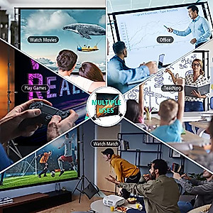 Projector Screen with Stand - VICIALL 120 inch Indoor Outdoor Projector Screen - 16:9 HD 4K Thickened Wrinkle-Free Movies Screen with Carry Bag for Home Theater Camping Travel Recreational Events