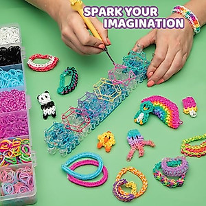 Rainbow Loom® MEGA Combo Set, Features 7000+ Colorful Rubber Bands, 2 Step-by-Step Bracelet Instructions, Organizer Case, Great Gift for Kids 7+ to Promote Fine Motor Skills (Packaging May Vary)